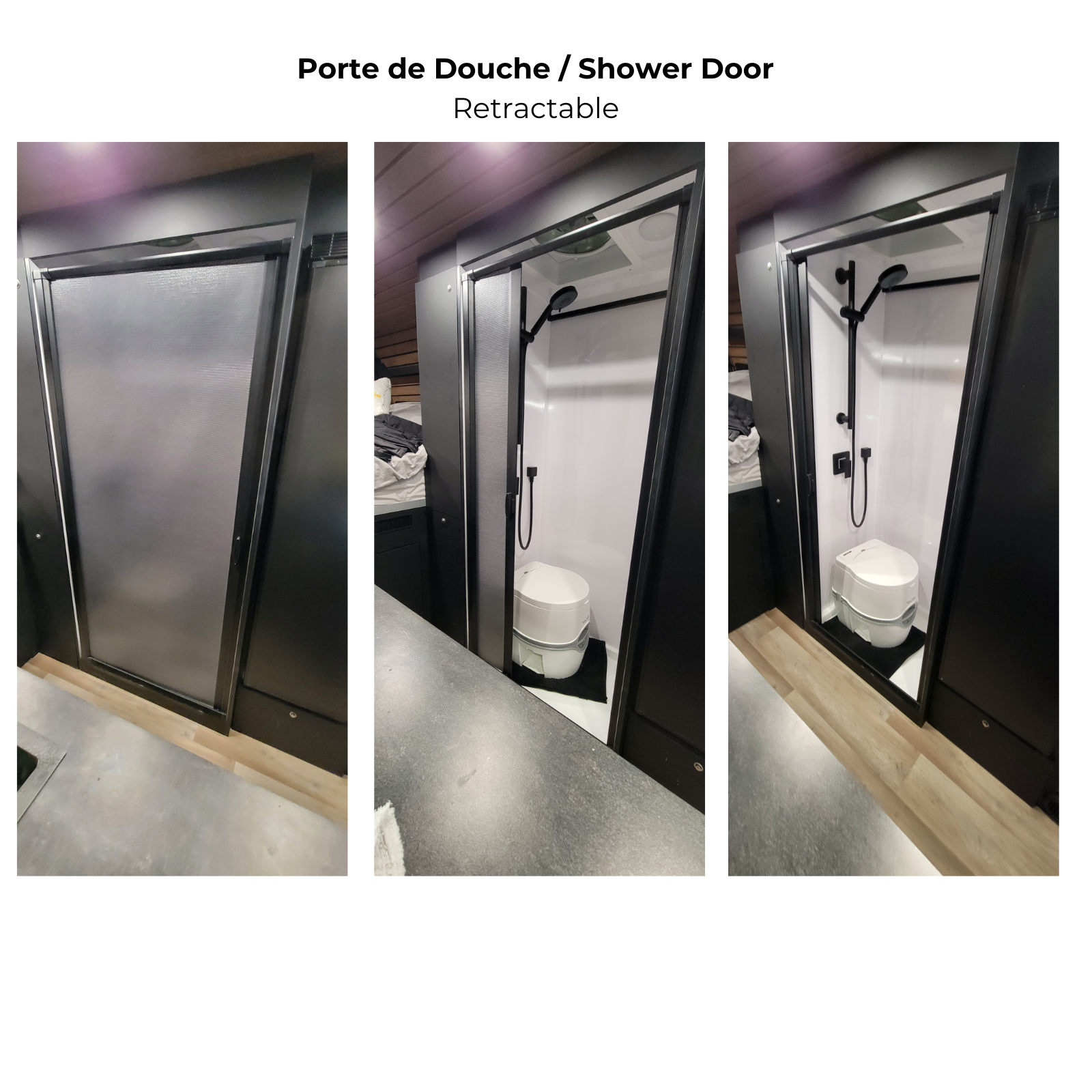 Porte de Douche Nautilus Rétractable - 65" ou 70'' haut ( max 36" large ...